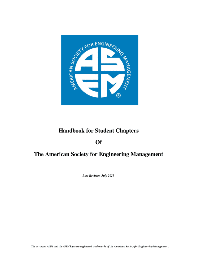 Fillable Online Handbook for Student Chapters Of The ... Fax Email ...