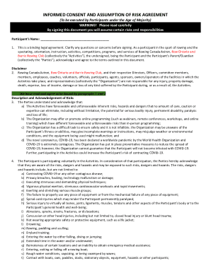 Fillable Online RCA-Assumption-of-Risk-TEMPLATE.docx Fax Email Print ...