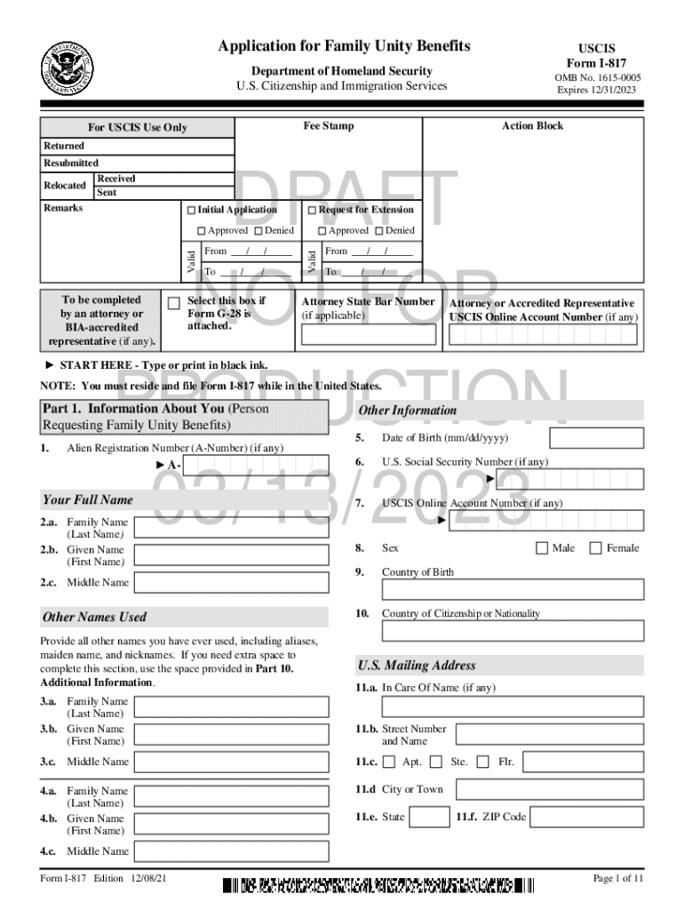 Fillable Online NOTE: You must reside and file Form I-817 while in the ...