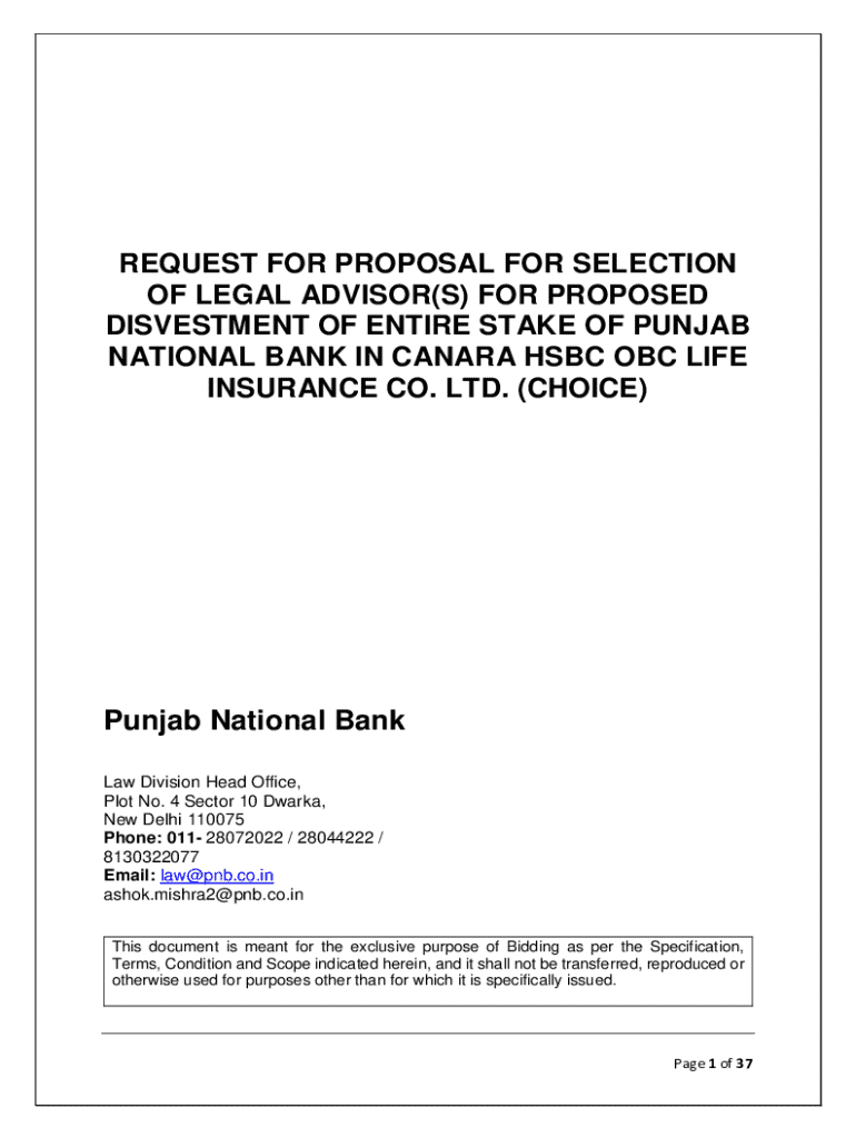 Fillable Online proposed divestment of entire stake of punjab national bank Fax Email Print ...