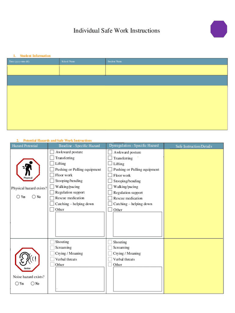 Fillable Online OHS-Individual-Safe-Work-Instruction-Form (3) Fax Email ...