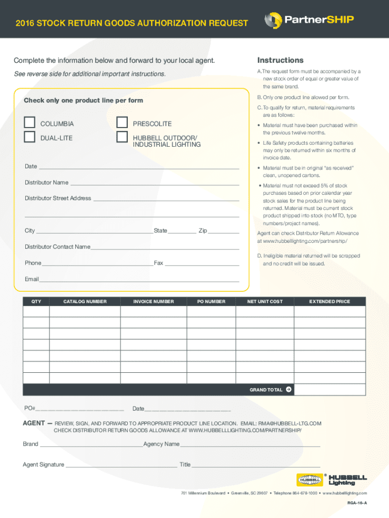 Fillable Online Return Merchandise Authorization - Everything You Need ...