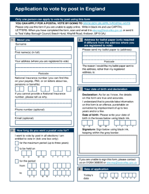 Fillable Online TVBC - Application to Vote by Post - EC 2023 Fax Email ...