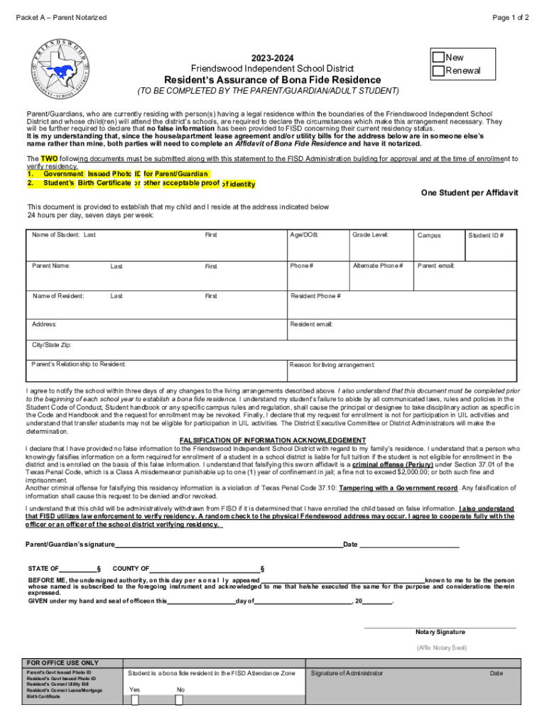 Fillable Online Affidavit - Pearland Independent School ... Fax Email ...