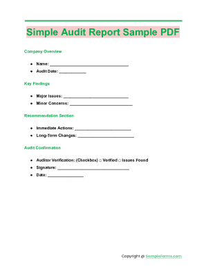 Fillable Online Sample Internal Audit Report - Simple Fax Email Print ...