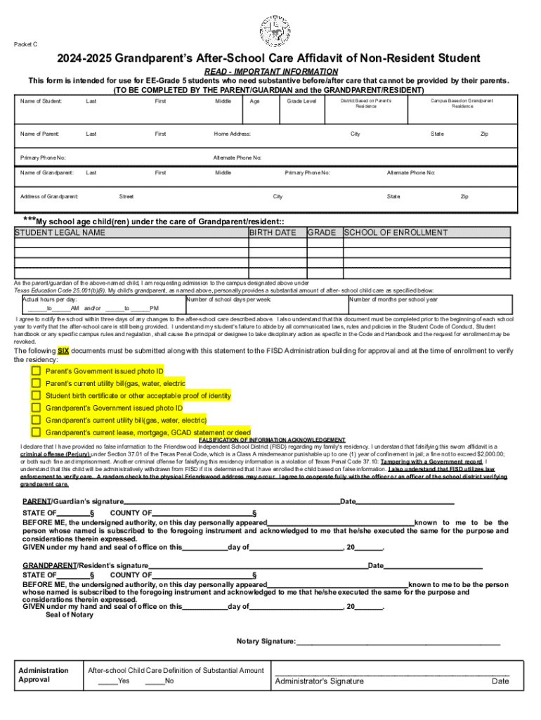 Fillable Online affidavit of student admission information for nonresident ... Fax Email Print ...