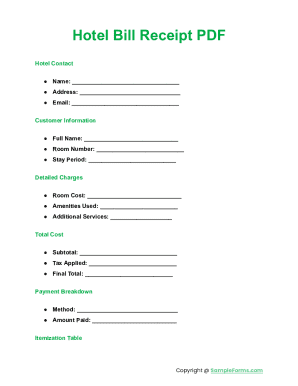 Fillable Online Hotel Receipt TemplatePrint, Save or PDF Fax Email ...
