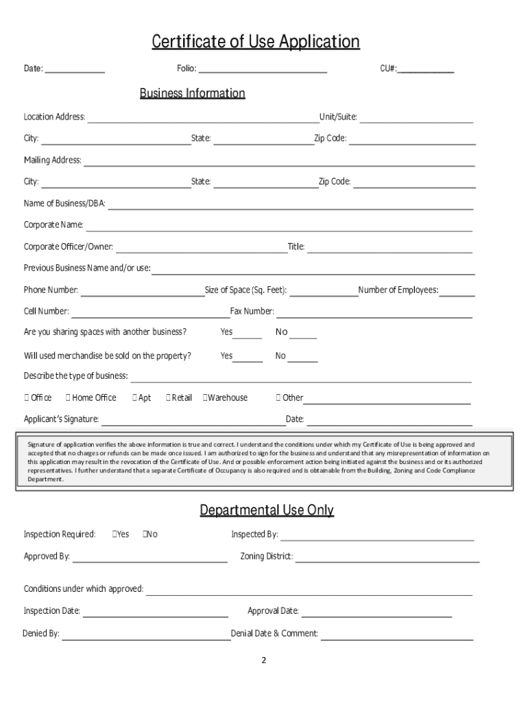 Fillable Online Planning- Certificate of Use- HOME OFFICE DECLARATION ...