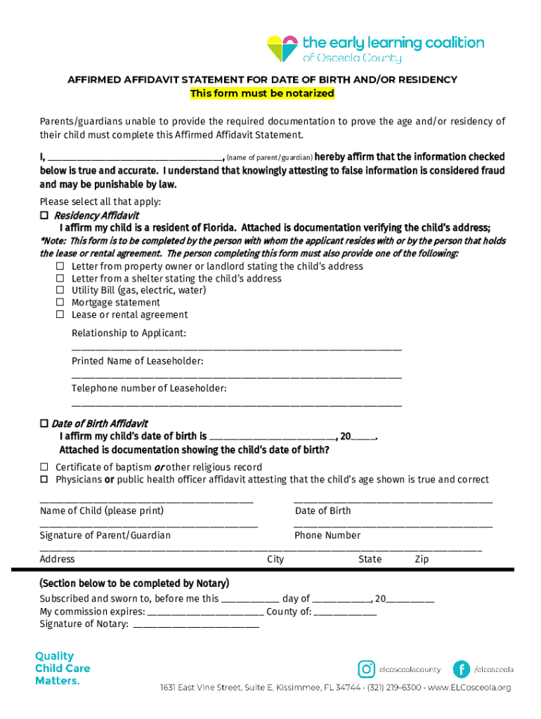 Fillable Online Affidavit-of-Residency-Age-Form- ... Fax Email Print ...