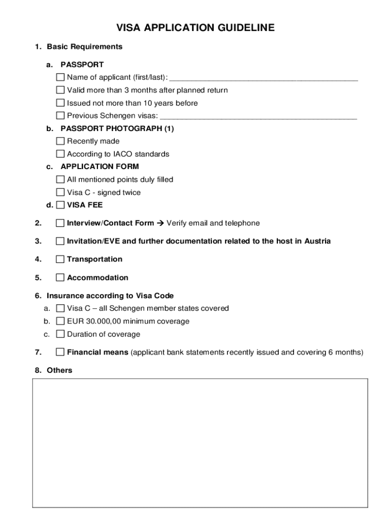Fillable Online Checklist for visa applicationFamily / private visit Fax Email Print - pdfFiller