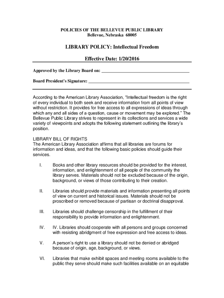 Fillable Online A Fresh Look at the Library Bill of Rights - Part X Fax ...