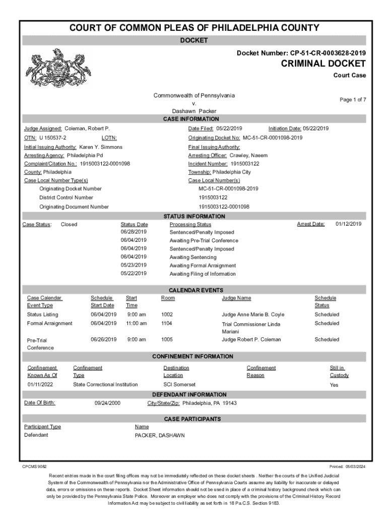 Fillable Online Dashawn Packer Fax Email Print - pdfFiller