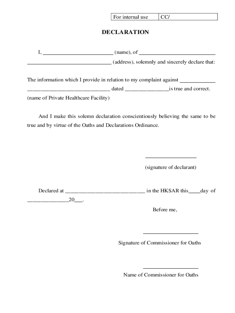 Fillable Online Statutory Declaration AAI Reference No: / Fax Email ...