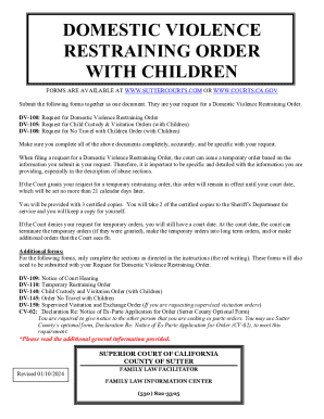 Fillable Online They are your request for a Domestic Violence Restraining Order Fax Email Print ...