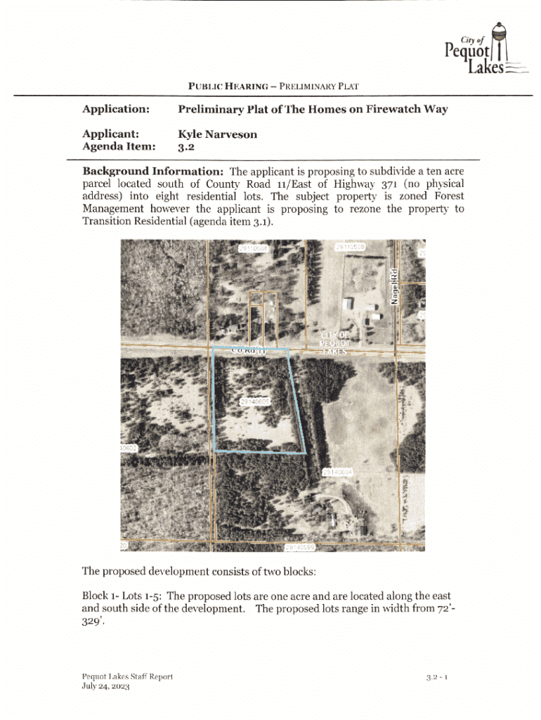 Fillable Online Preliminary Plat & PRD p. 1 Findings, Conclusions and ... Fax Email Print ...