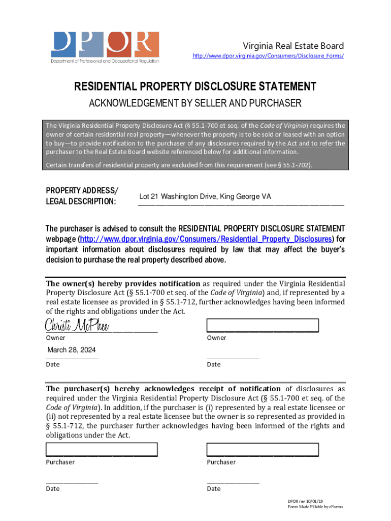 Fillable Online RESIDENTIAL PROPERTY DISCLOSURE STATEMENT - imgix Fax ...
