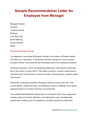 Fillable Online A Universal Job Recommendation Letter Template Fax Email Print - pdfFiller