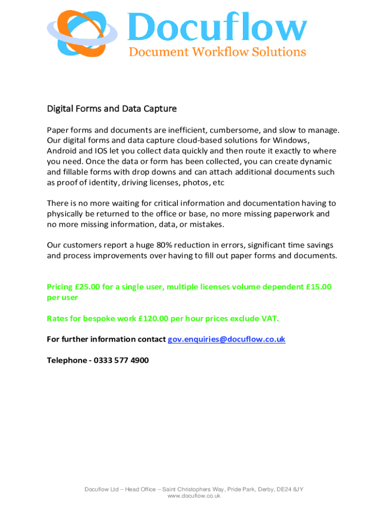 Fillable Online Digital Forms Pricing and Service Document 22 Fax Email ...