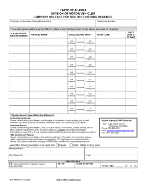 Fillable Online REQUEST FOR DRIVING RECORD - Division of Motor Vehicles ...