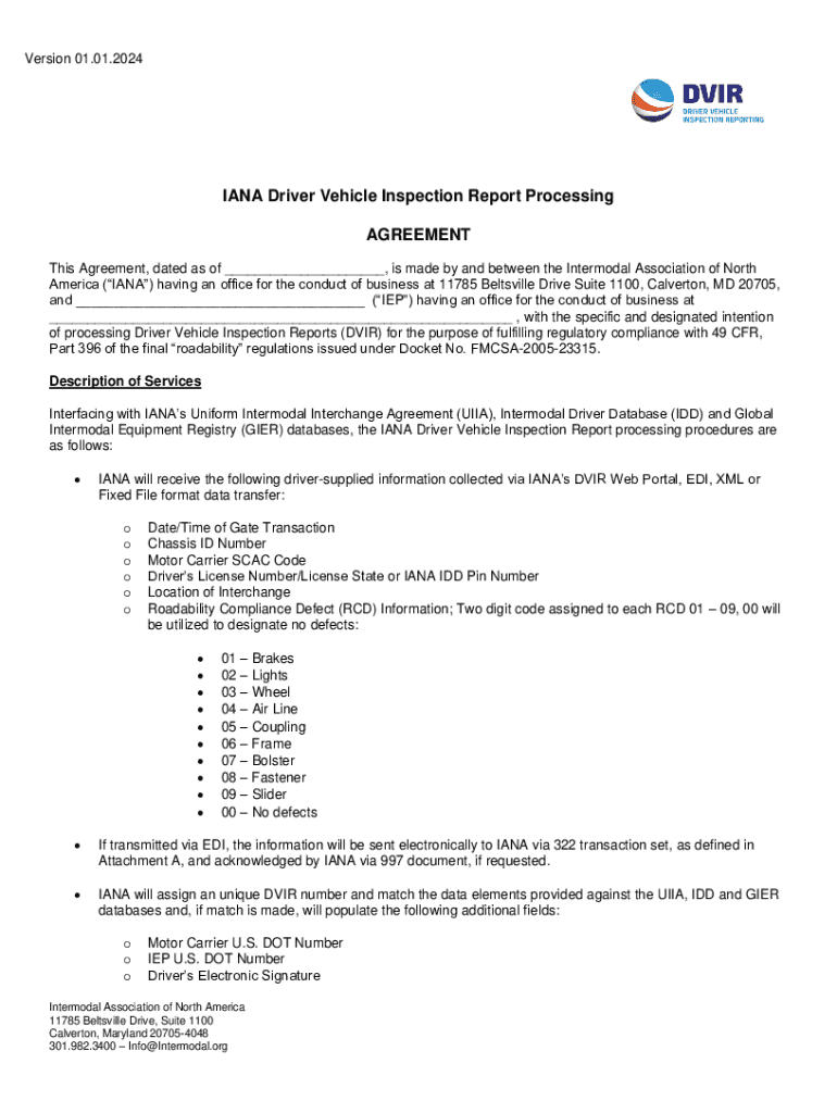 Fillable Online Driver-Vehicle Inspection Report for Intermodal ...