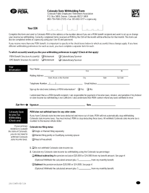 Fillable Online Colorado State Withholding Form. As a PERA benefit ...