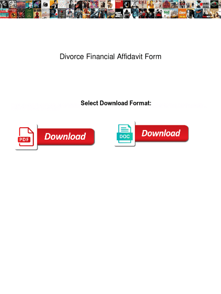 Fillable Online Divorce Financial Affidavit Form. Divorce Financial ...