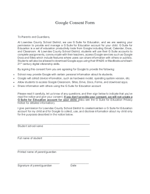 Fillable Online Google Consent Form Fax Email Print - pdfFiller
