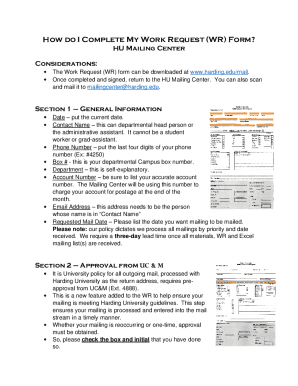 Fillable Online How do I Complete My Work Request (WR) Form? Fax Email ...