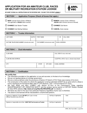 Fillable Online Arrl Vec Form 605 CFill Out and Use This PDF Fax Email ...