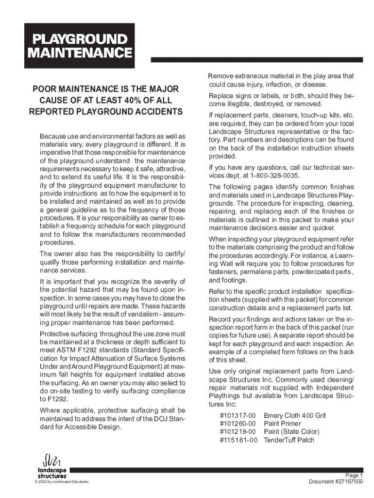 Fillable Online S.A.F.E. Framework for Playground Safety Fax Email ...