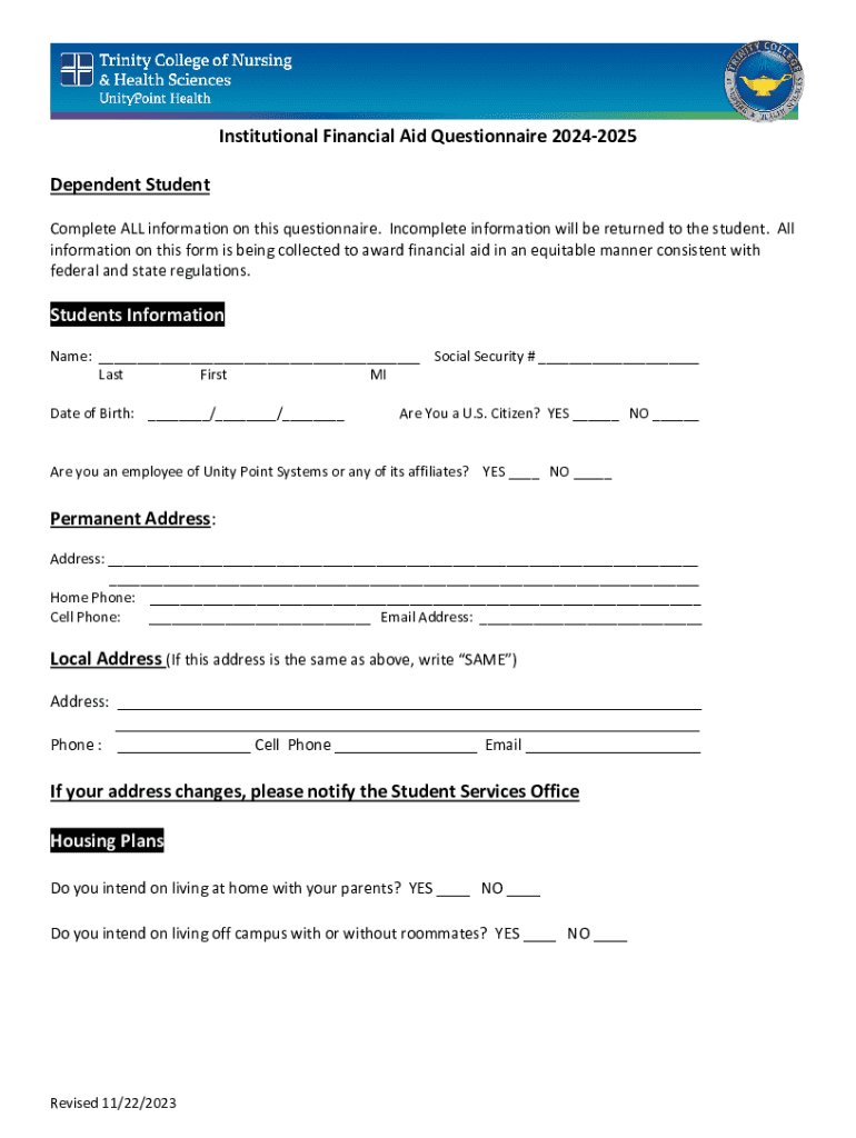 Fillable Online First-Year Student Financial Aid Process Fax Email ...