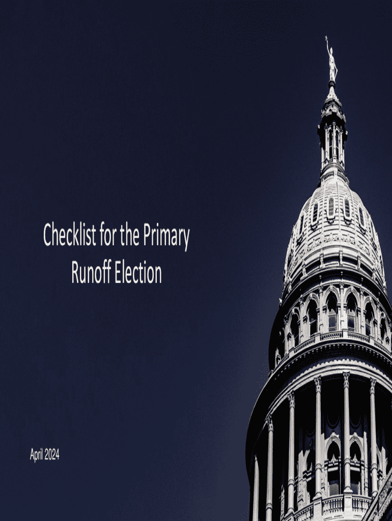 Fillable Online Checklist for the Primary Runoff Election Fax Email ...