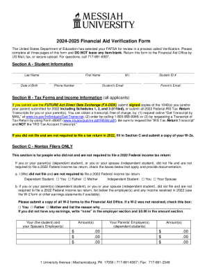 Fillable Online 2024-2025 Financial Aid Verification Form Fax Email ...