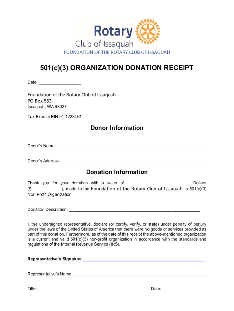 Fillable Online Foundation Of The Rotary Club Of Issaquah - Nonprofit Explorer Fax Email Print ...