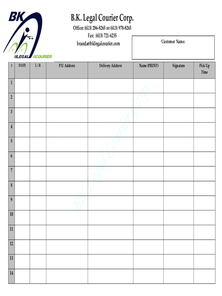 Fillable Online Courier Form (1).doc Fax Email Print - pdfFiller
