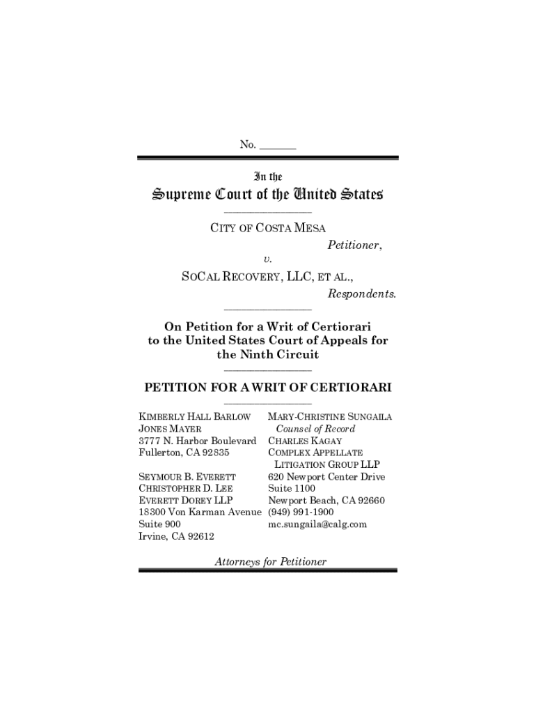 Fillable Online The petition for a writ of certiorari is granted. ... Fax Email Print - pdfFiller