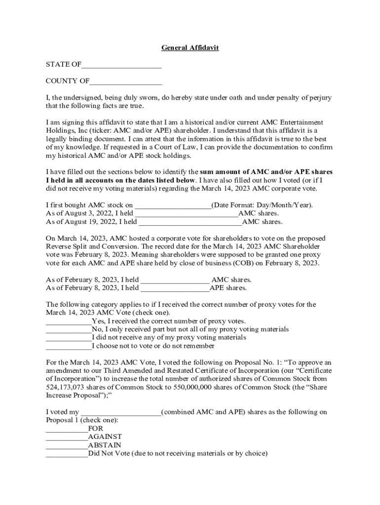 Fillable Online General Affidavit Form - FloridaFree Template Fax Email ...