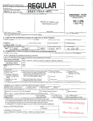 Fillable Online Notice Publication/Regulations Submission (Std. Form ...