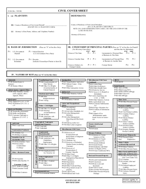Fillable Online instructions for attorneys completing civil cover sheet ...