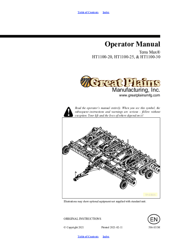 Fillable Online Terra Max: HT1100-20, HT1100-25, & HT1100-30 Fax Email ...