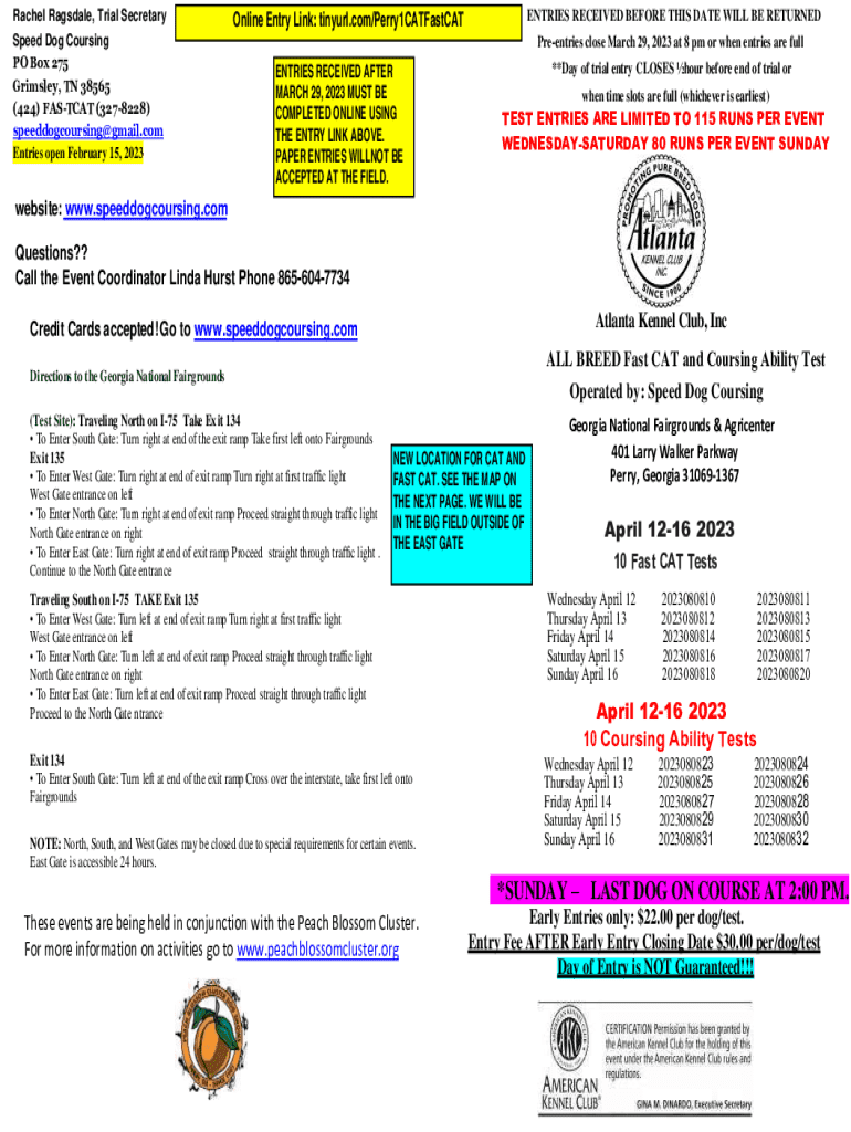 Fillable Online Online Entry Link: tinyurl Fax Email Print - pdfFiller