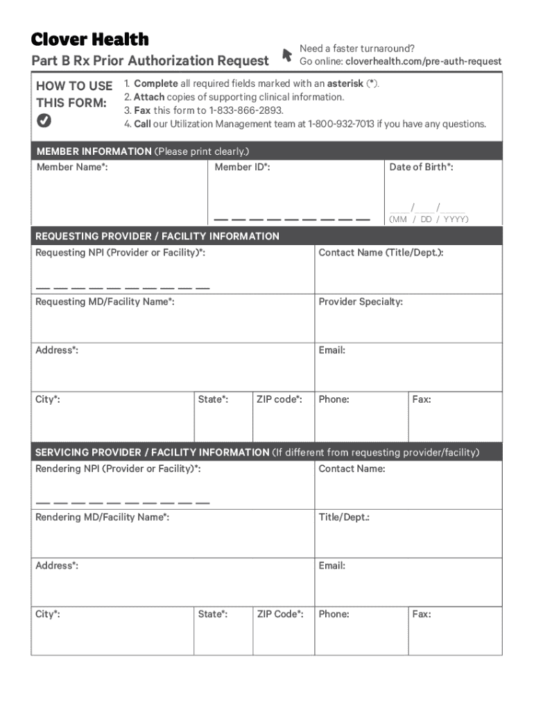 Fillable Online Part B Rx Prior Authorization Request Fax Email Print ...