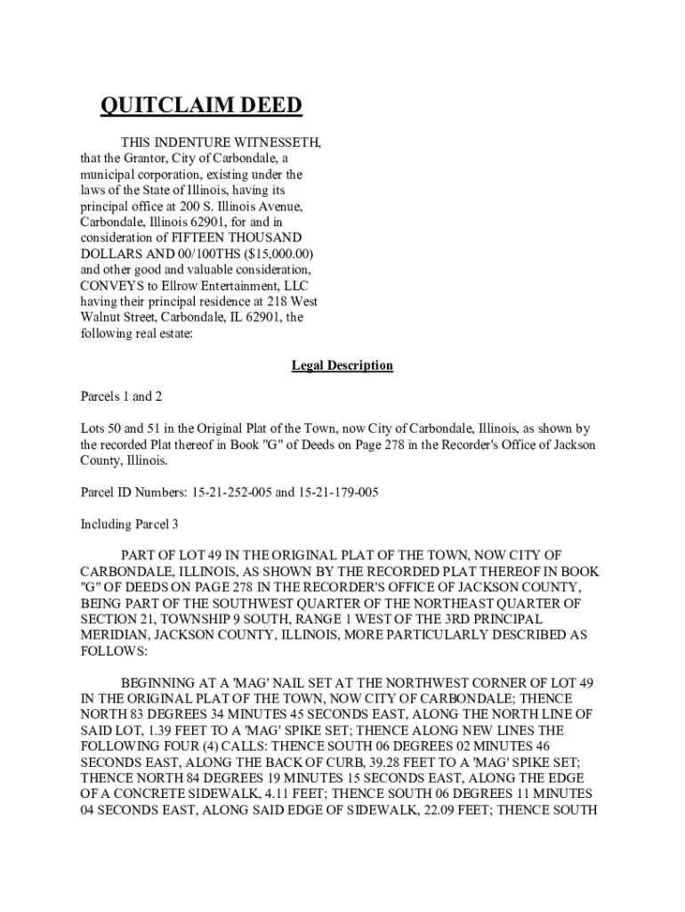 Fillable Online QUIT CLAIM DEED (Corporation to ... Fax Email Print ...