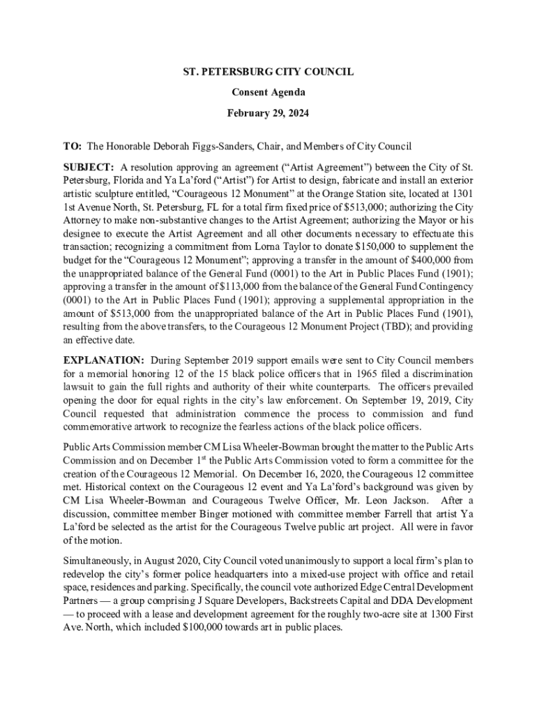 Fillable Online TO: The Honorable Deborah Figgs-Sanders, Chair, and ...