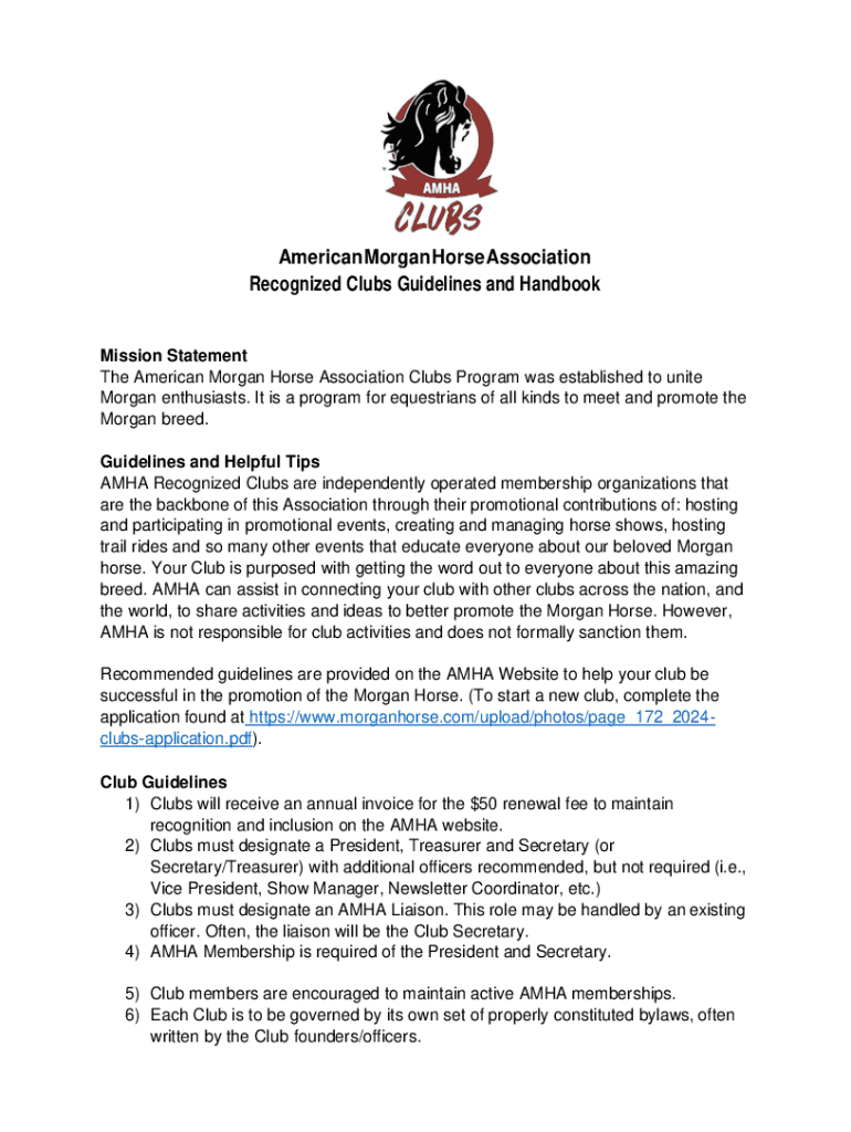 Fillable Online Recognized Club Requirements & Information Fax Email ...