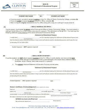 Fillable Online 2024-25 Statement of Educational Purpose Fax Email ...