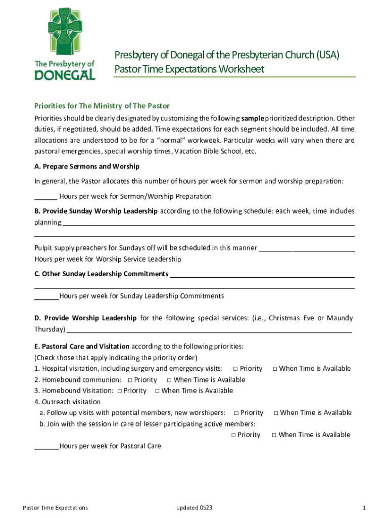 Fillable Online 1 PASTOR EVALUATION Note 1 Fax Email Print - pdfFiller