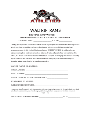 Fillable Online FOOTBALL - INFORMED CONSENT FORM RE Fax Email Print ...