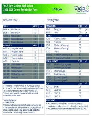 Fillable Online 11th Grade 2024-25 Course Selection Forms Fax Email Print - pdfFiller