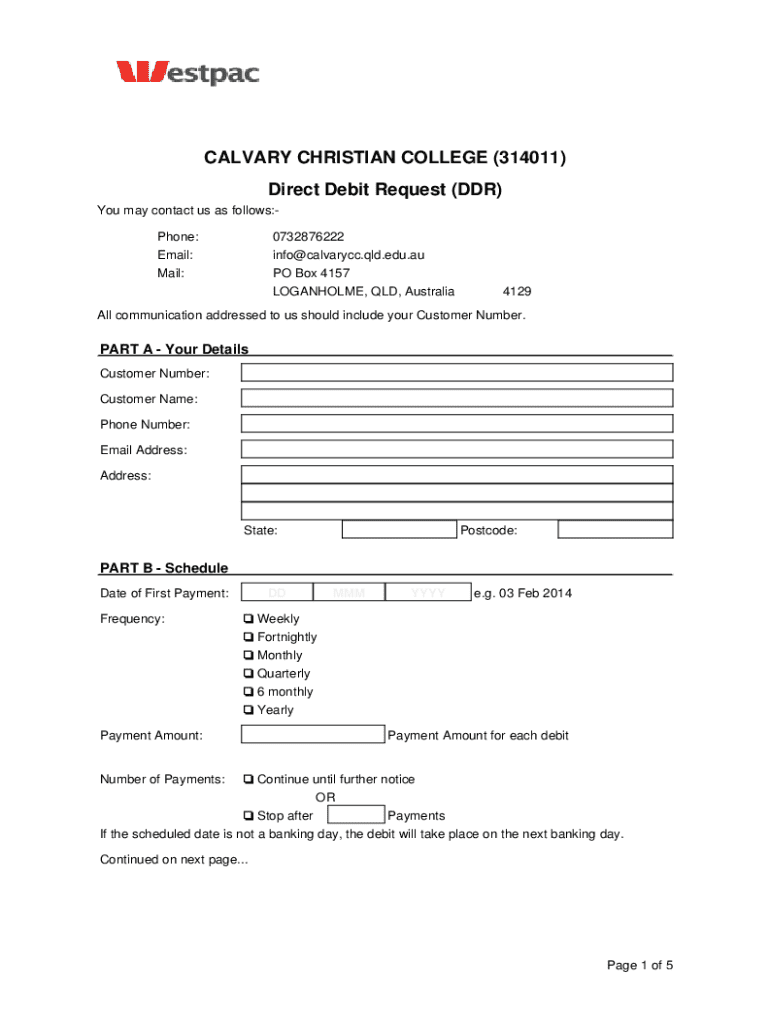 Fillable Online Calvary Christian College (Carbrook) (2482) Fax Email ...
